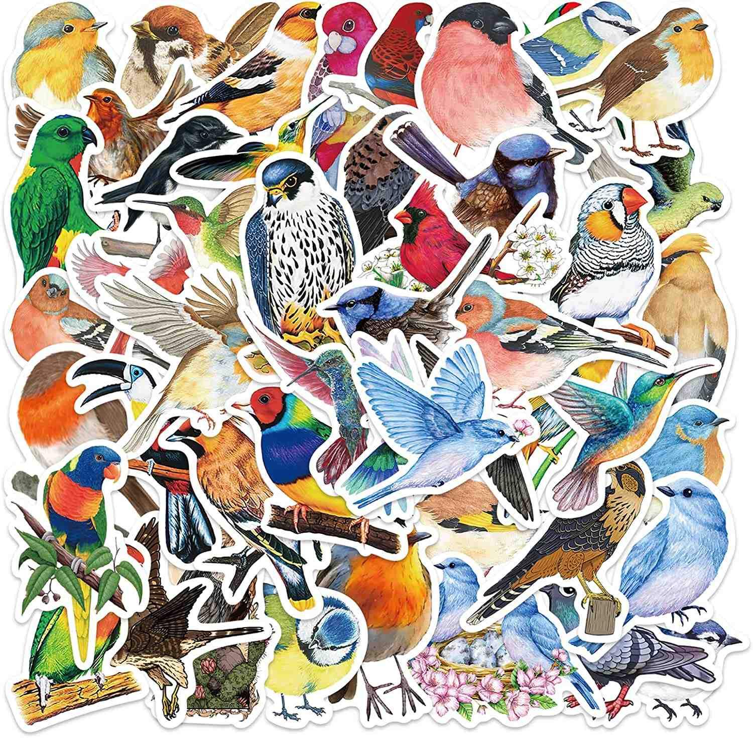 Klistremerker med fugler - 50 stk | eStore