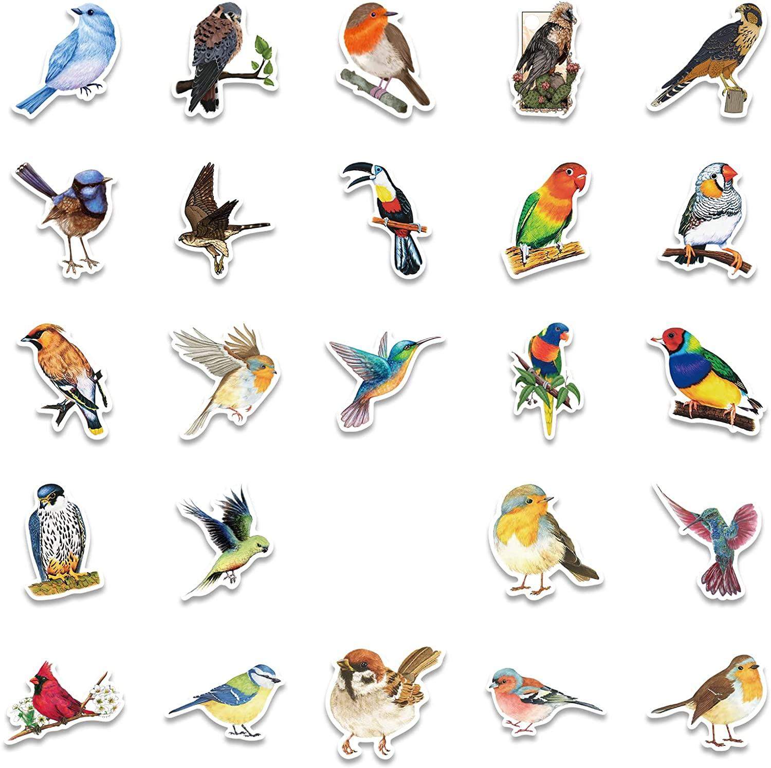 Klistremerker med fugler - 50 stk | eStore