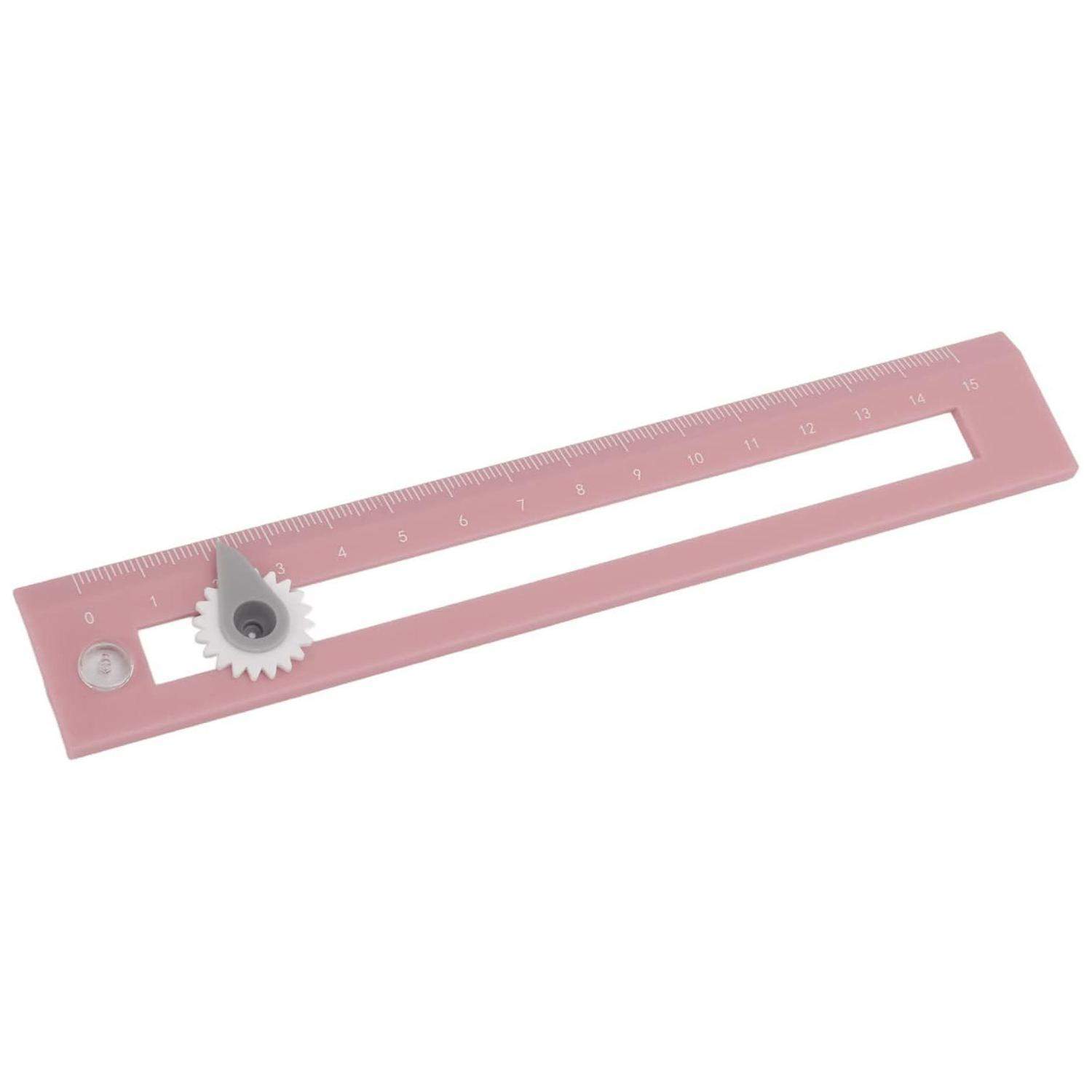 Multifunksjonell linjal med roterende kompass - rosa | eStore