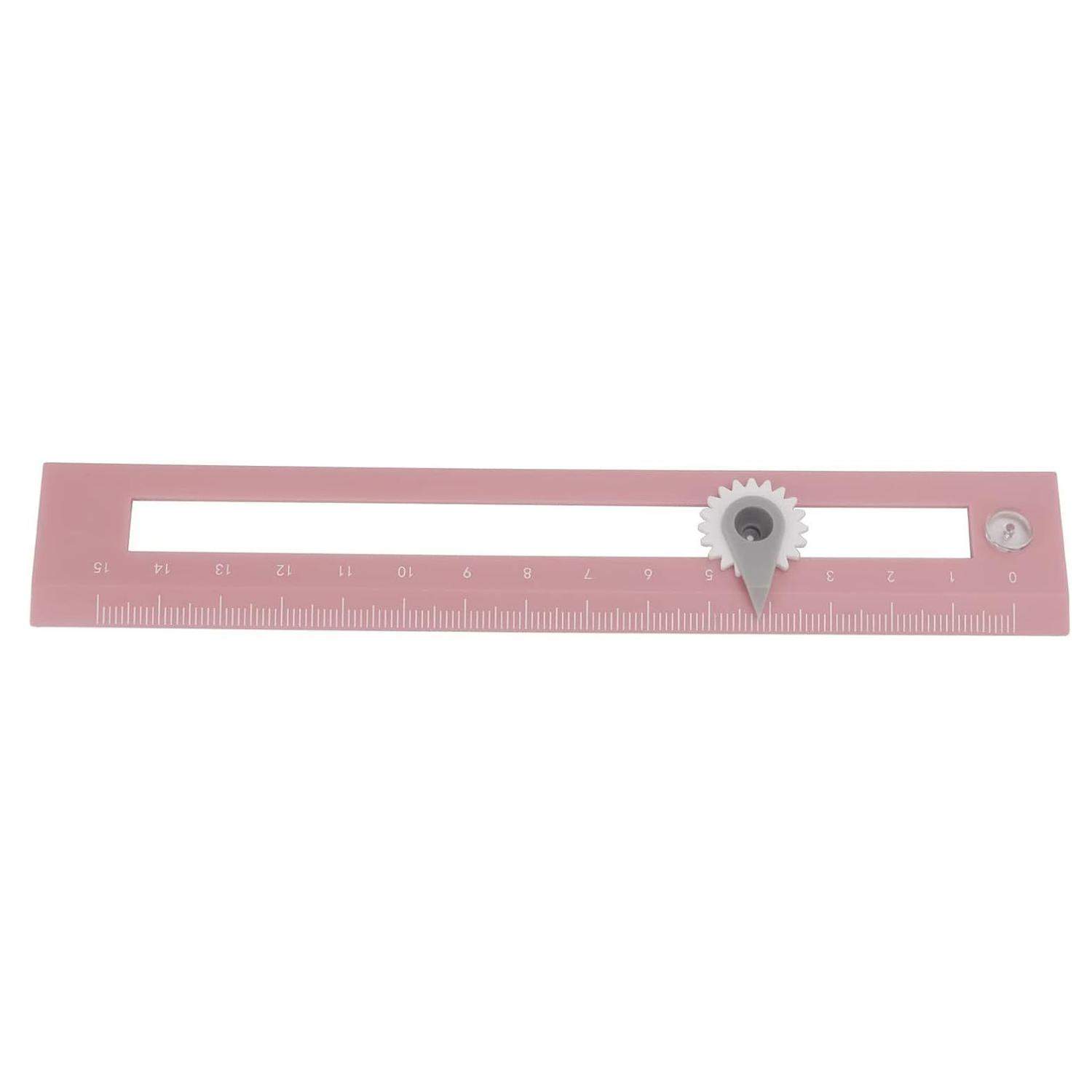 Multifunksjonell linjal med roterende kompass - rosa | eStore