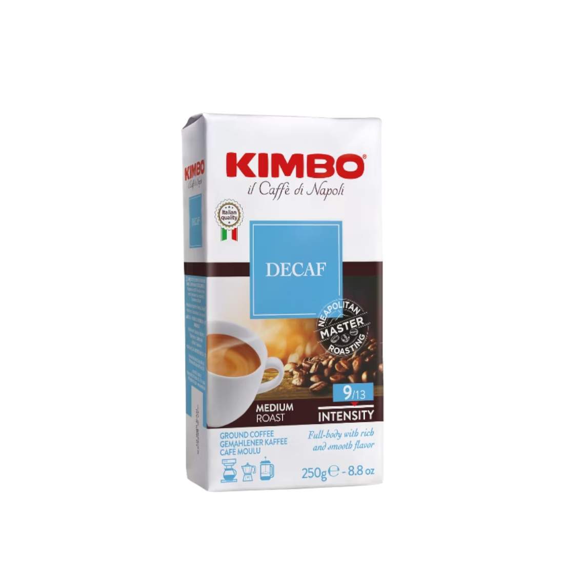 Kimbo Espresso Decaffeinated malet kaffe 250g | eStore