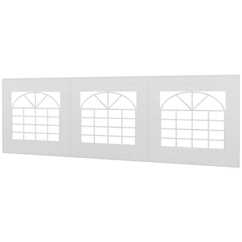 Hvit sidepanel med vindu for paviljong 6x2 m | eStore