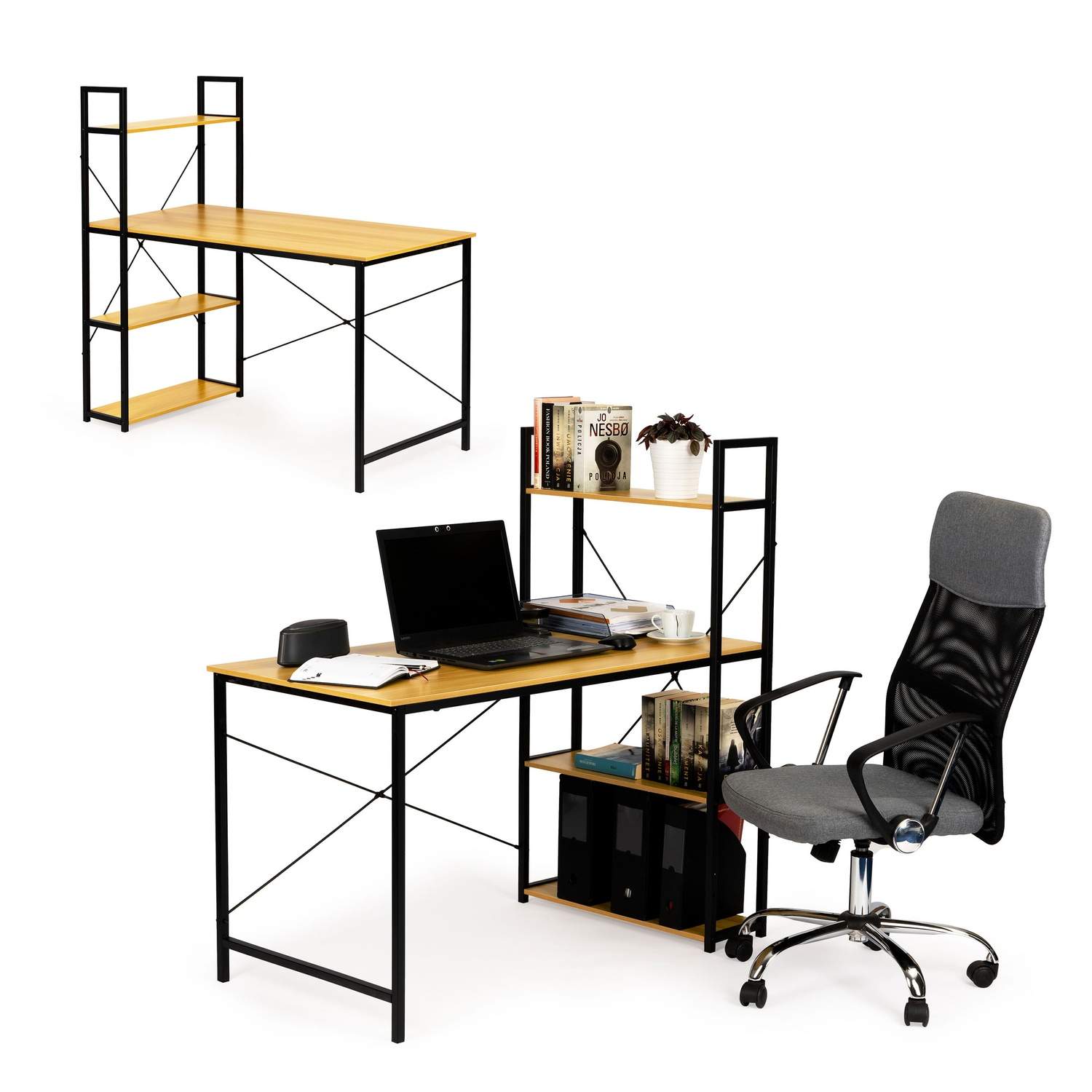 Databord i tre med praktiske loftshyller | eStore