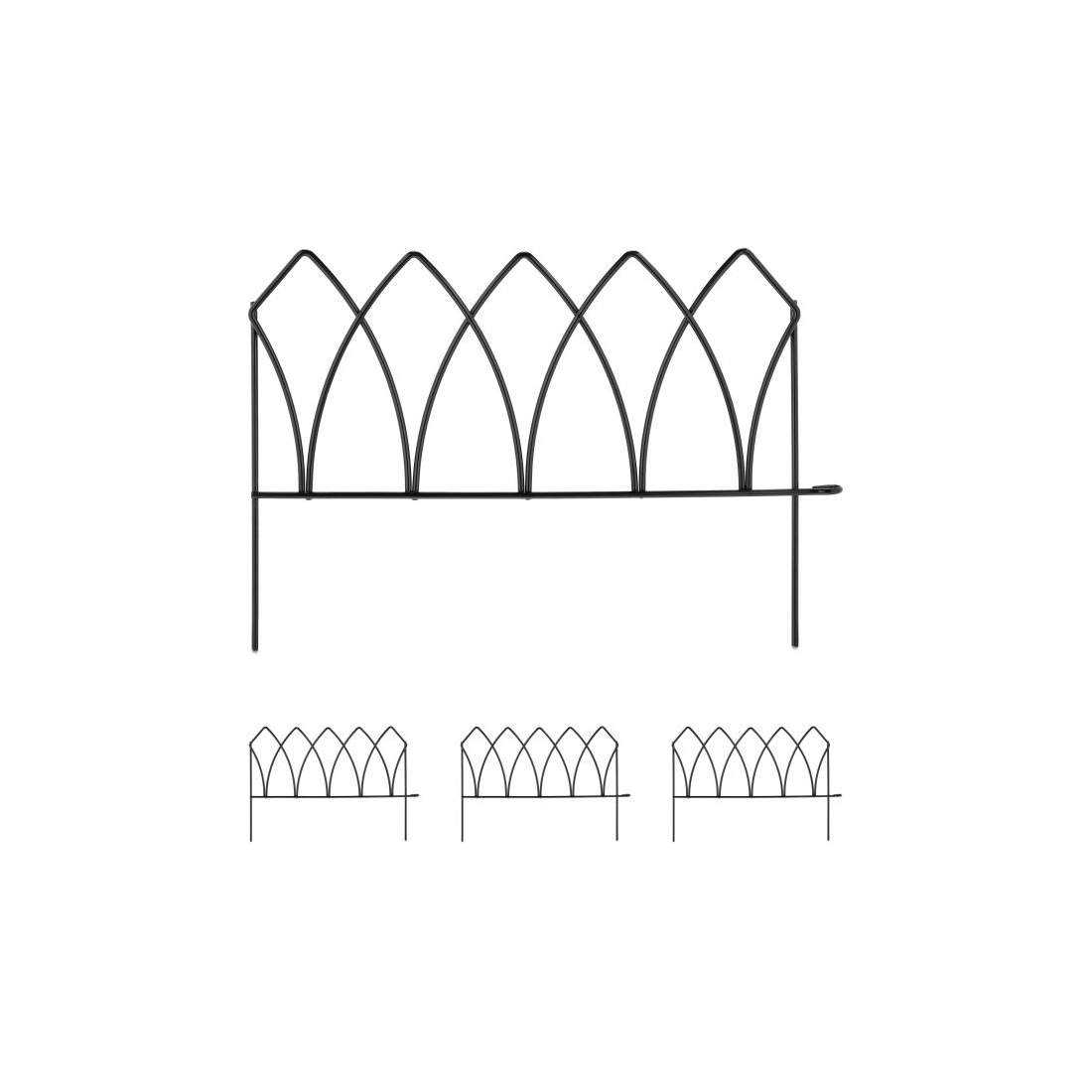 4-delt blomsterbed gjerde i metall | eStore