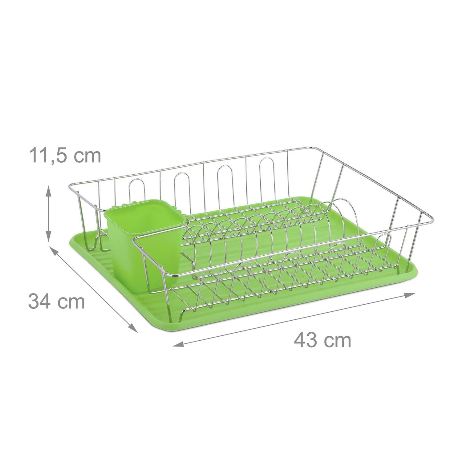 Oppvaskstativ med bestikkholder i grønt | eStore