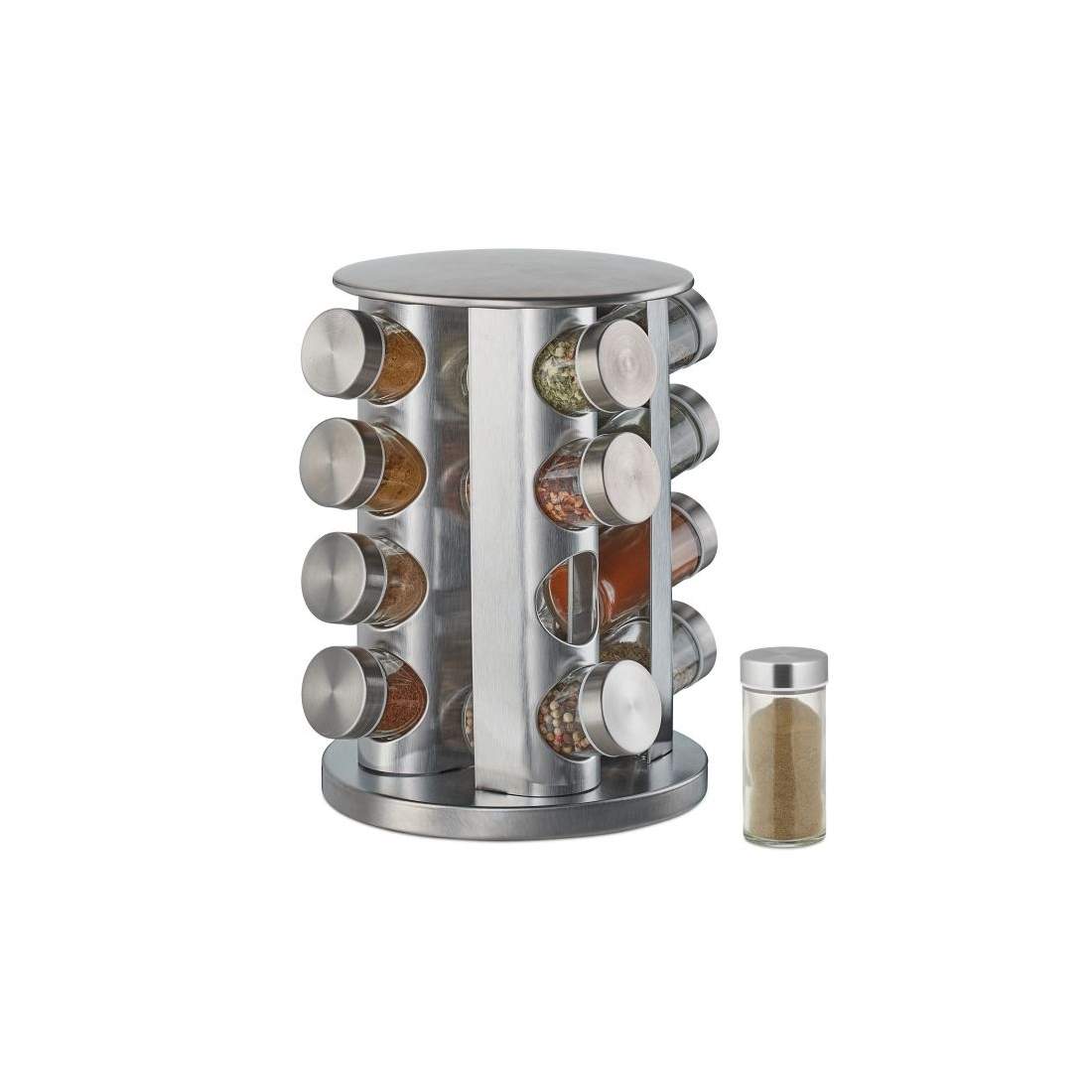 Roterende krydderhylle med 16 krydderglass | eStore