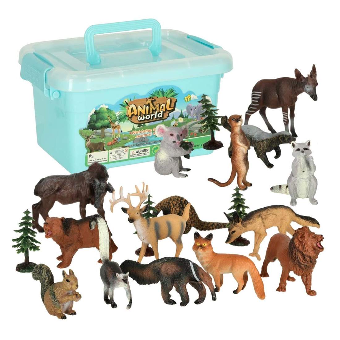 Figurer zoo dyr sett med 19 el. | eStore