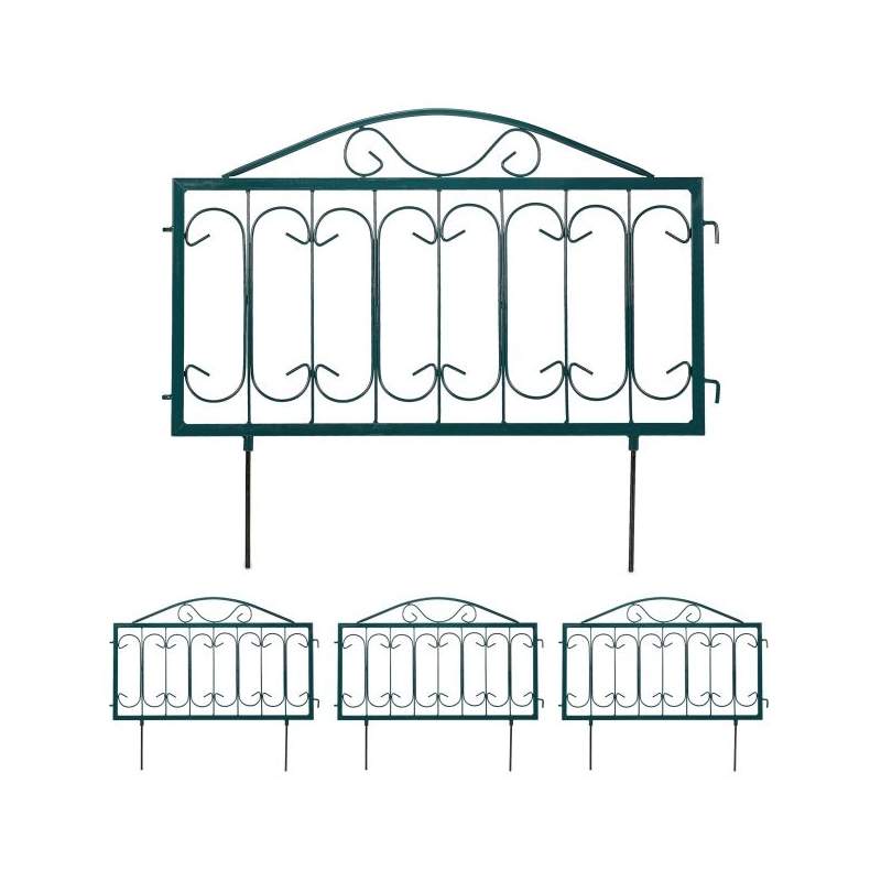 4-delt blomsterbed gjerde i metall | eStore