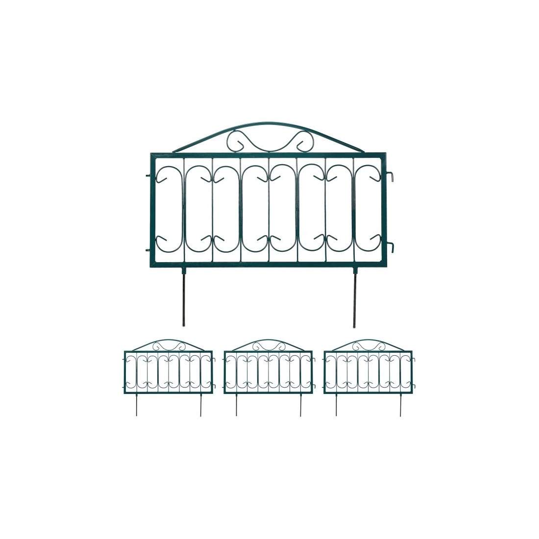 4-delt blomsterbed gjerde i metall | eStore