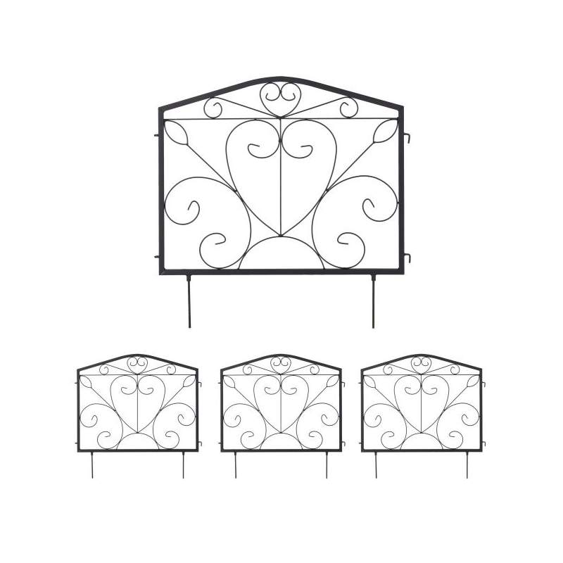 4-delt blomsterbed gjerde i metall | eStore