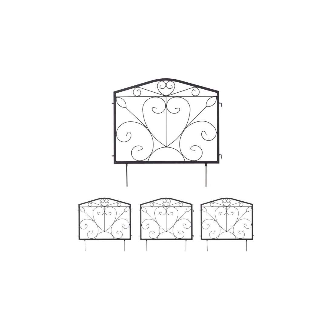 4-delt blomsterbed gjerde i metall | eStore