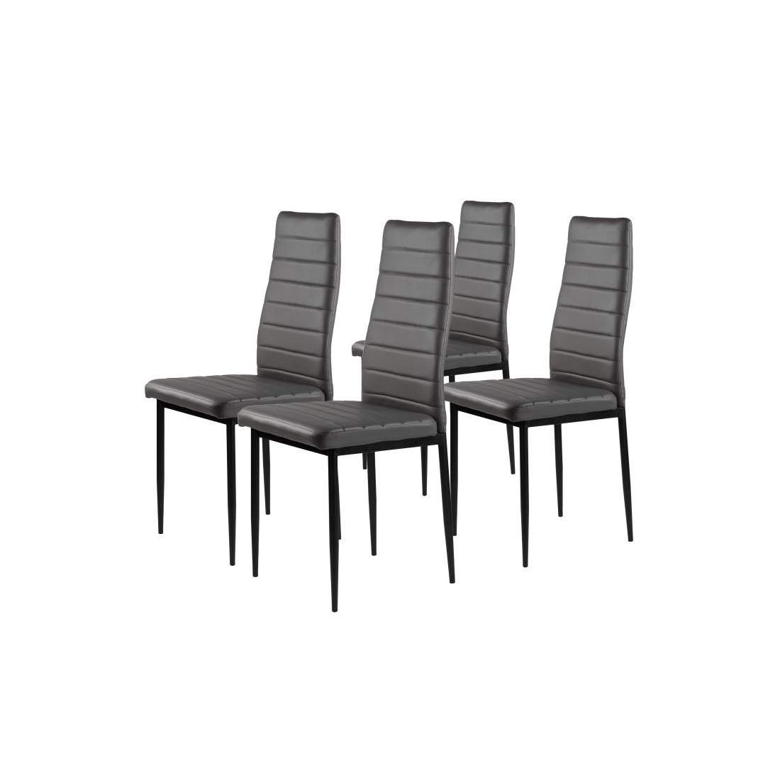 Sett med 4 stoler til stue og spisestue med Eco-Leather, ergonomisk...