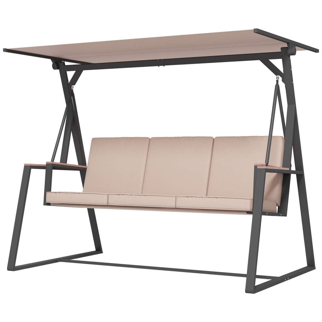 Hollywood swing 3-seters gyngebenk med puter og justerbart tak oppt...