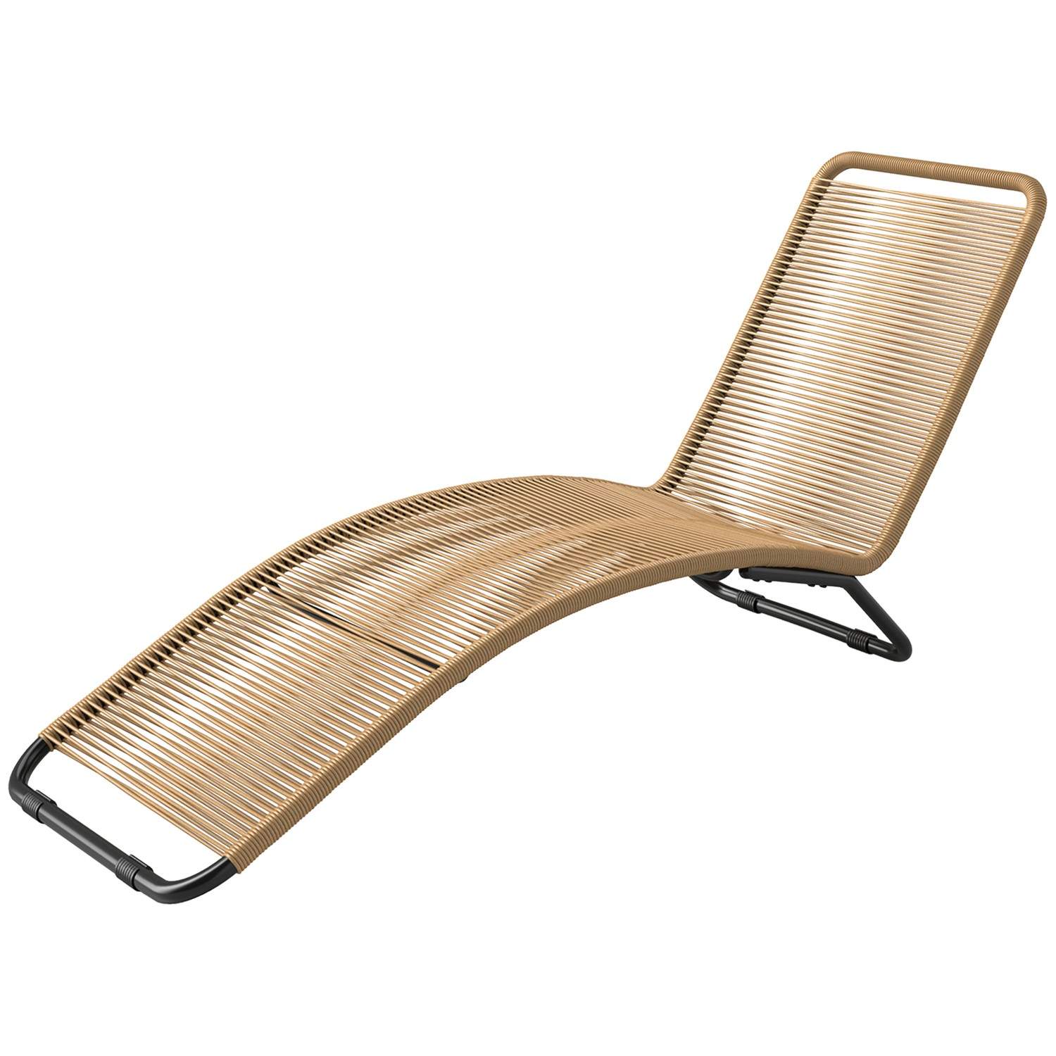 Solseng laget av polyrattan, hageseng med UV-beskyttelse, værbestan...