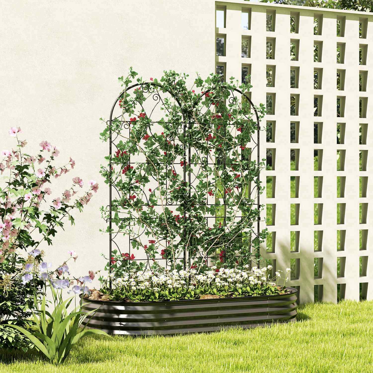 Metall espalier Sett med 2 for plugging Rustfast espalier for klatr...