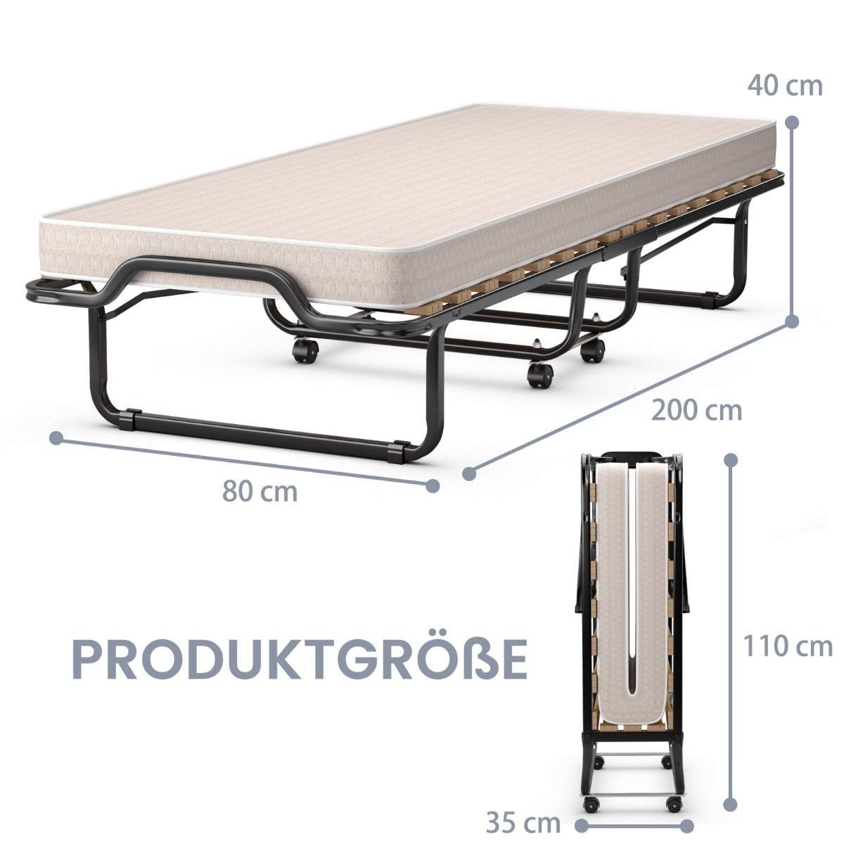 80 x 200 cm sammenleggbar gjesteseng sammenleggbar sammenleggbar se...