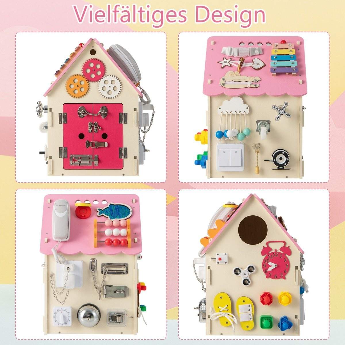 Lekehus i tre med sanseleker og oppbevaringsplass for barn fra 3 år...