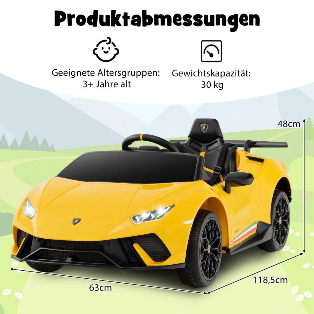 Elbil for barn Lamborghini 12V barnebil elektrisk med fjernkontroll...