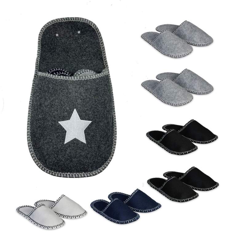 Sklisikre filt-tøfler med oppbevaringspose – 6 par | eStore