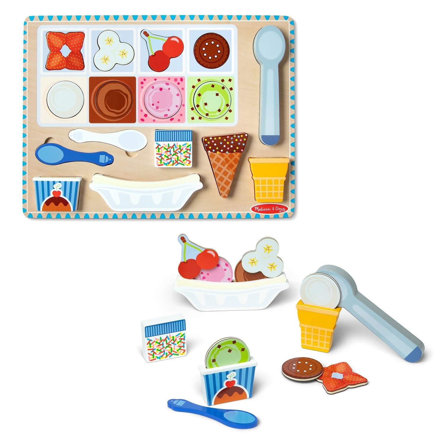 Melissa & Doug magnetisk iskrem puslespill og lekesett i tre | eStore