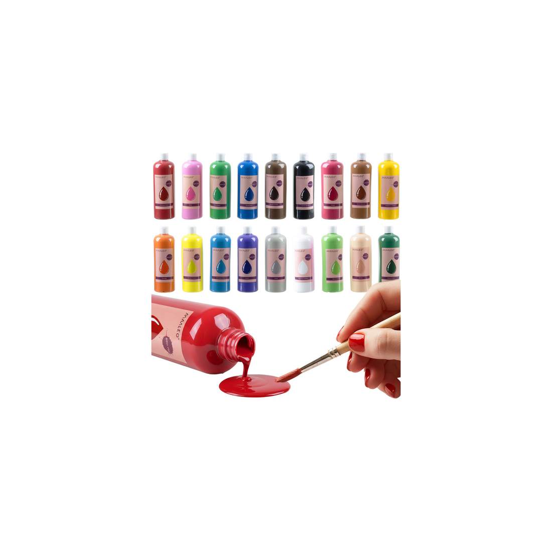 Plakatmalingssett – 18 farger, 500 ml hver | eStore