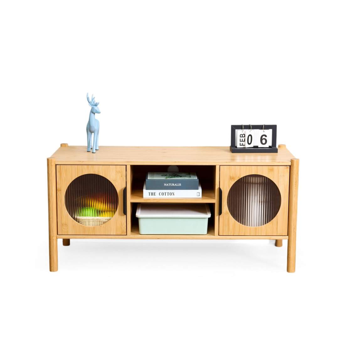 TV-benk med 2 dører – kabelhåndtering, moderne design | eStore