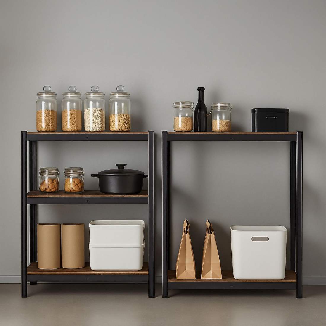 Kraftig stålhylle, justerbar 180x60x30 cm | eStore