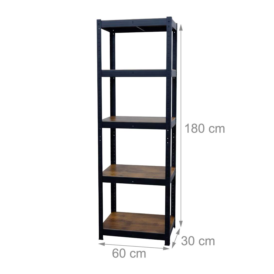 Kraftig stålhylle, justerbar 180x60x30 cm | eStore