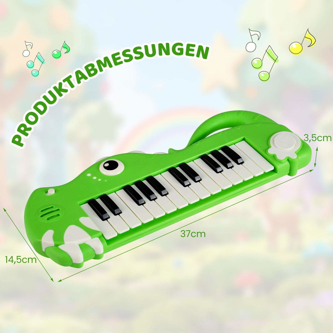 Digitalt piano for barn – 25 tangenter, musikk og lys, dinosaur-/el...