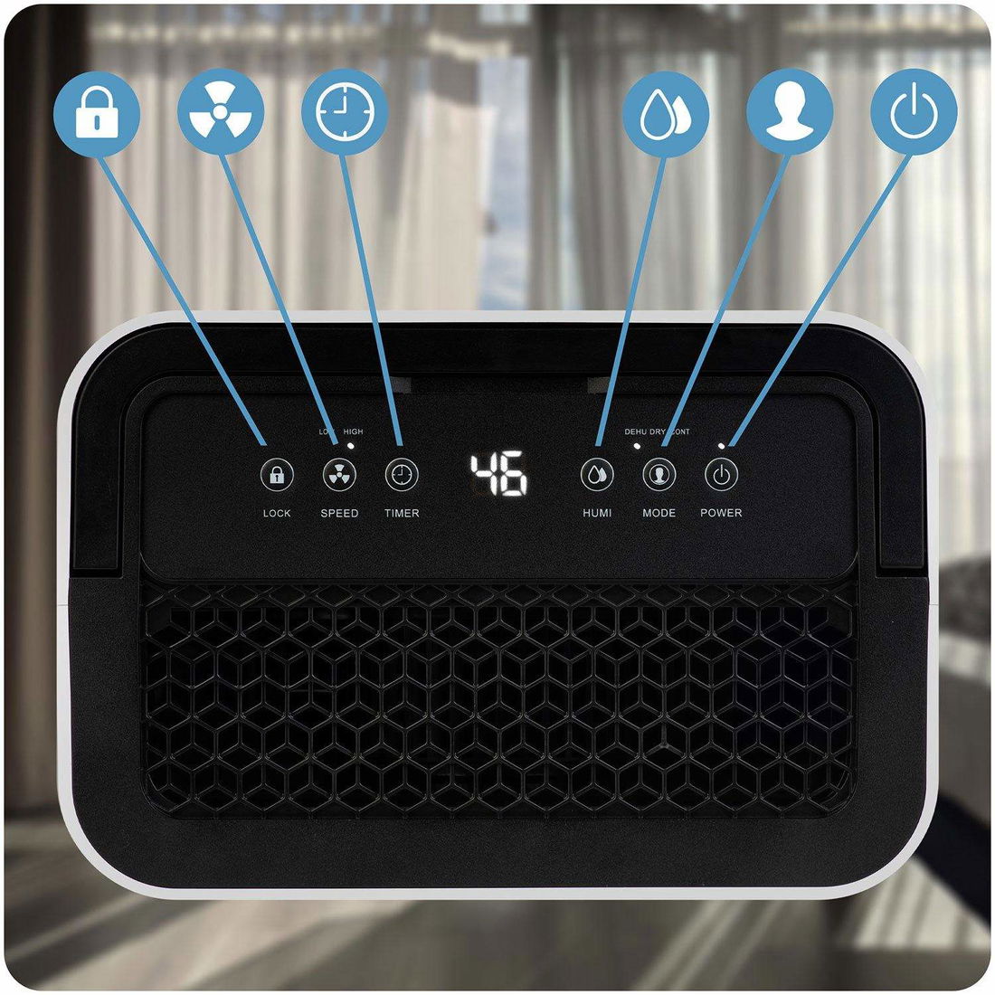 Avfukter med Wi-Fi, 20 l/dag – 3 moduser og timer | eStore