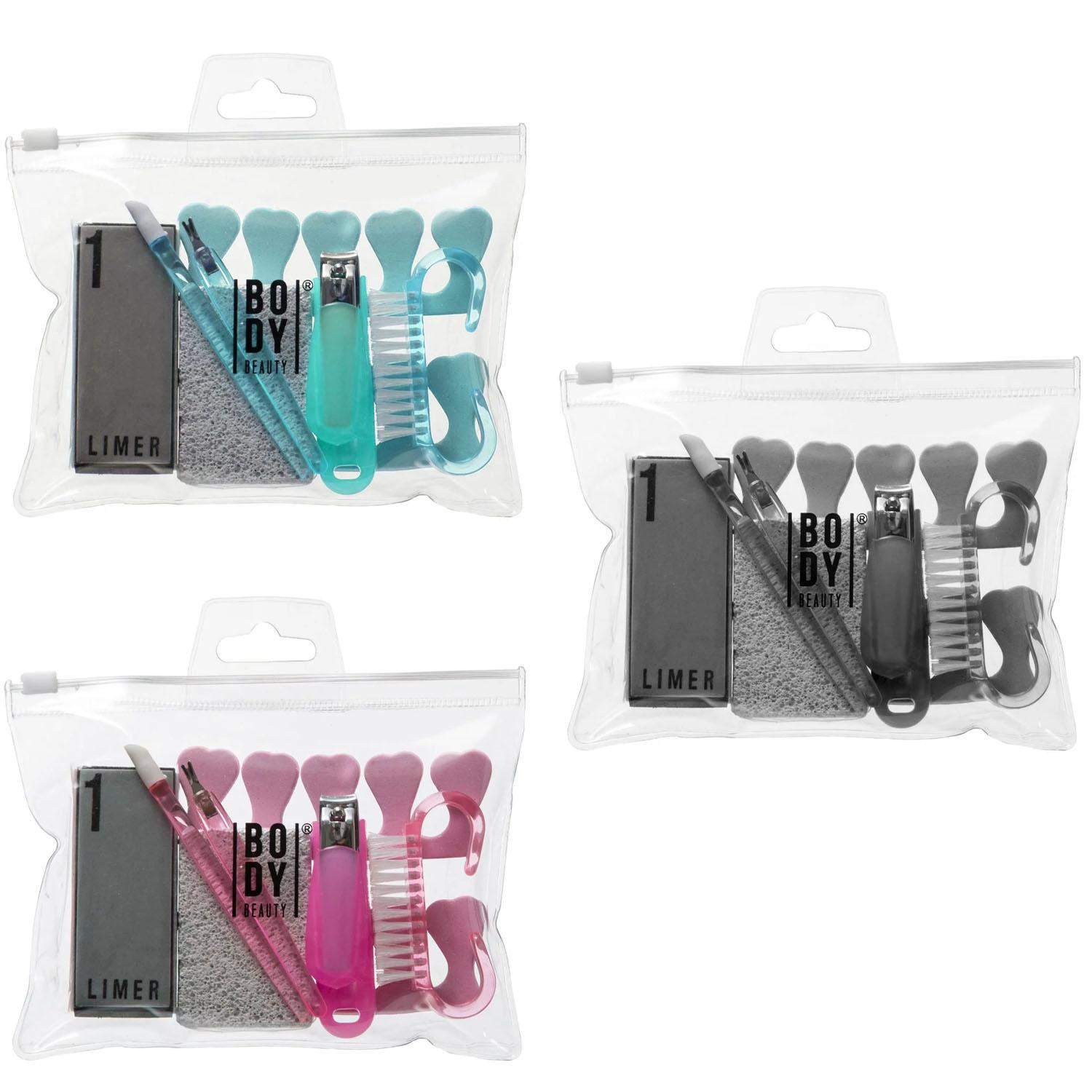 Manikyr og pedikyr sett, 8 deler - Usorterte farger | eStore