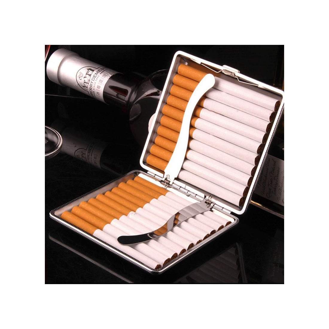 Sigarettetui, kunstskinn - svart | eStore