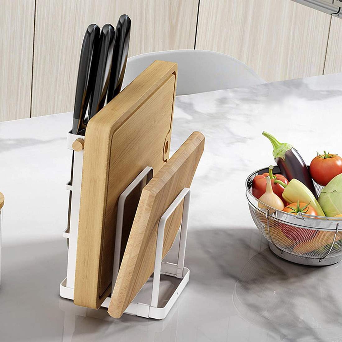 Stativ for skjærebrett og kniver - Hvit | eStore