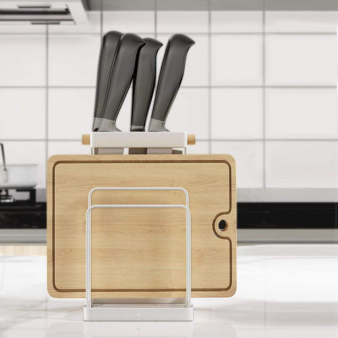 Stativ for skjærebrett og kniver - Hvit | eStore